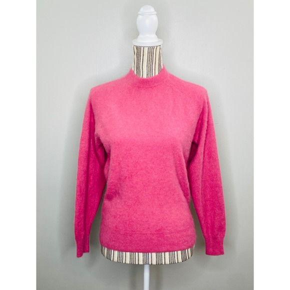 Vintage | Sweaters | Vintage Pink Angora Cashmere Mock Neck Sweater ...
